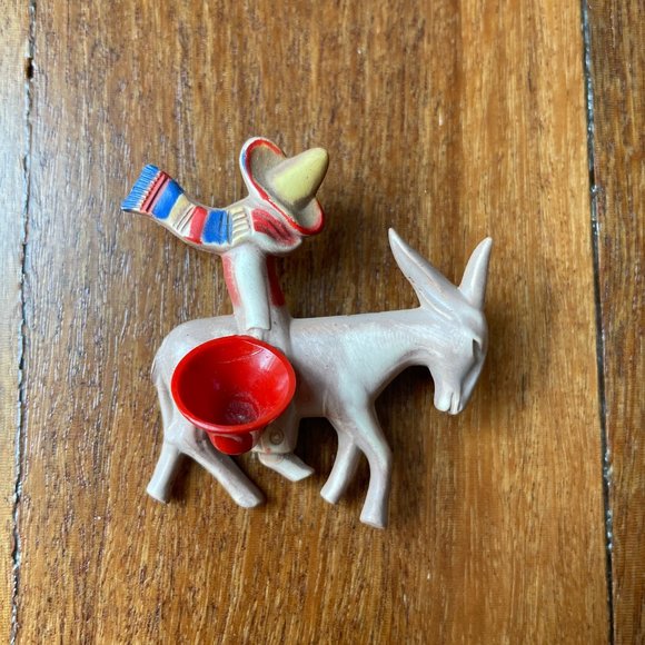 Vintage | Jewelry | 93s Vintage Celluloid Bakelite Man On Donkey Brooch ...